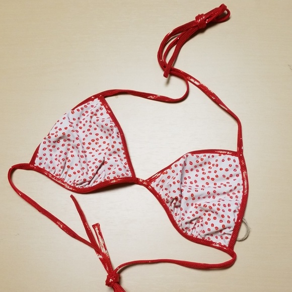 A.P.C. | Swim | Tooshie Reversible Bikini Top Red Kisses | Poshmark